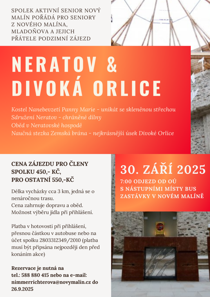 Výlet do Neratova pro senior - Oficiální stránky obce Rapotín