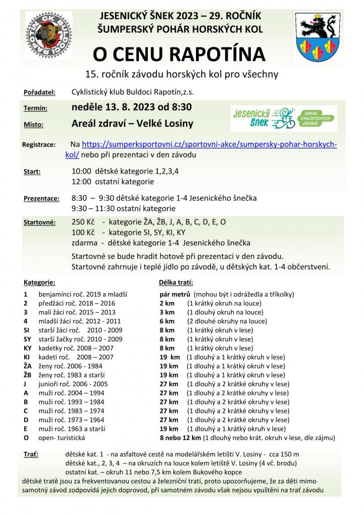 O cenu Rapotína - Oficiální stránky obce Rapotín